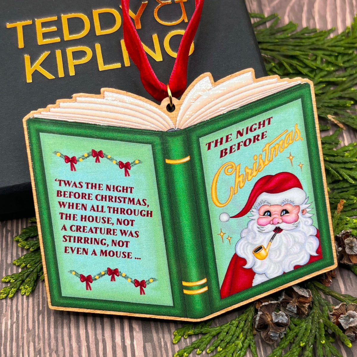 The Night Before Christmas | Teddy & Kipling Tree Ornaments